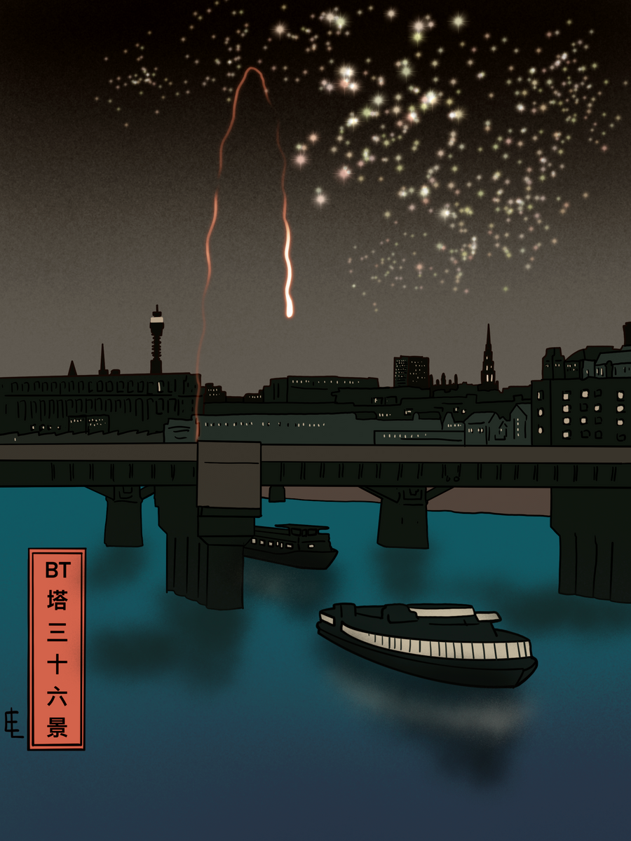 ‘New Year’s Fireworks’: BT Tower from London Bridge – YOURARTHOME